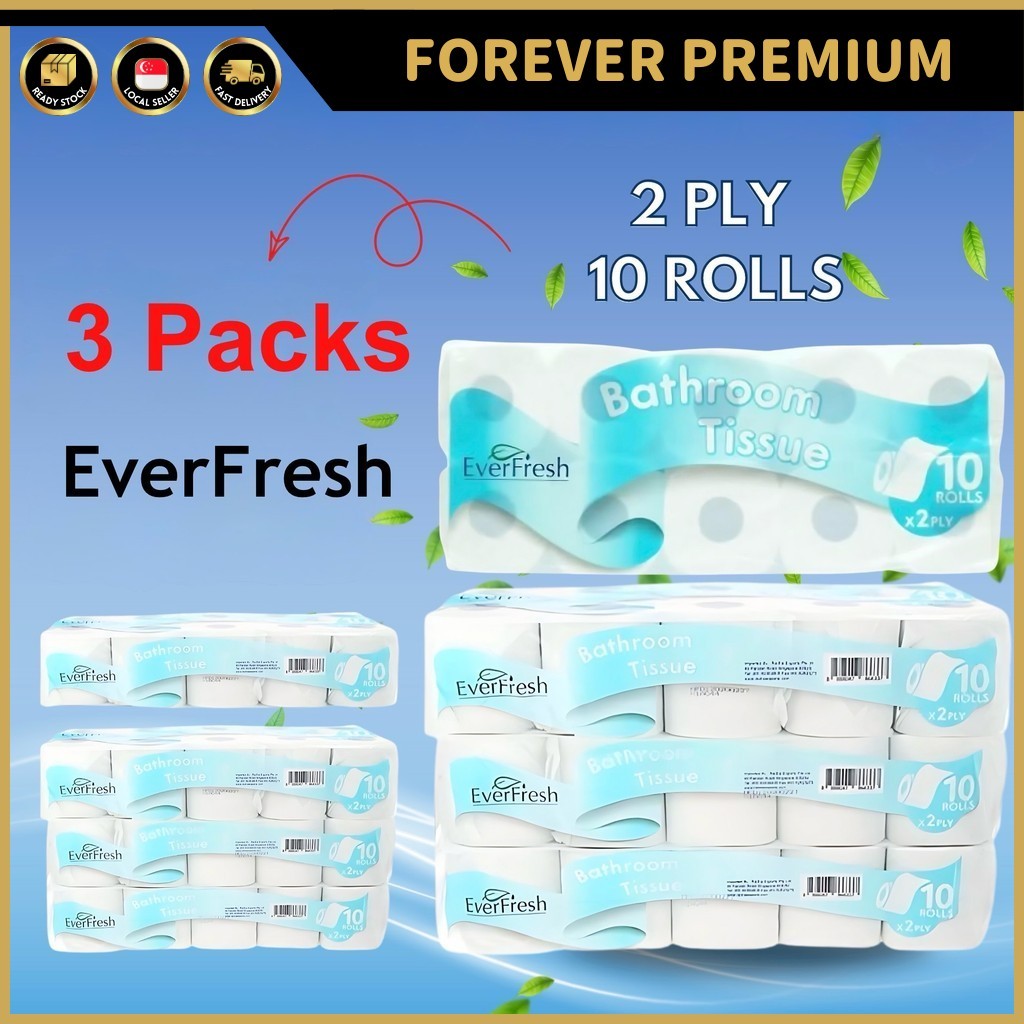 (FOREVER PREMIUM) Everfresh 2 Ply 3 Packs x 10 Rolls Toilet Paper Roll ...