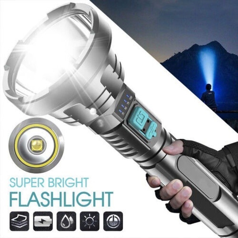 Super Bright LED Flashlight Long Range Waterproof Outdoor Torch ...