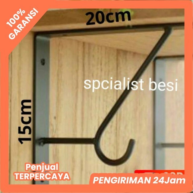 Siku Rak Besi Bracket Hambalan Papan Kayu / Braket Cantolan Dinding ...
