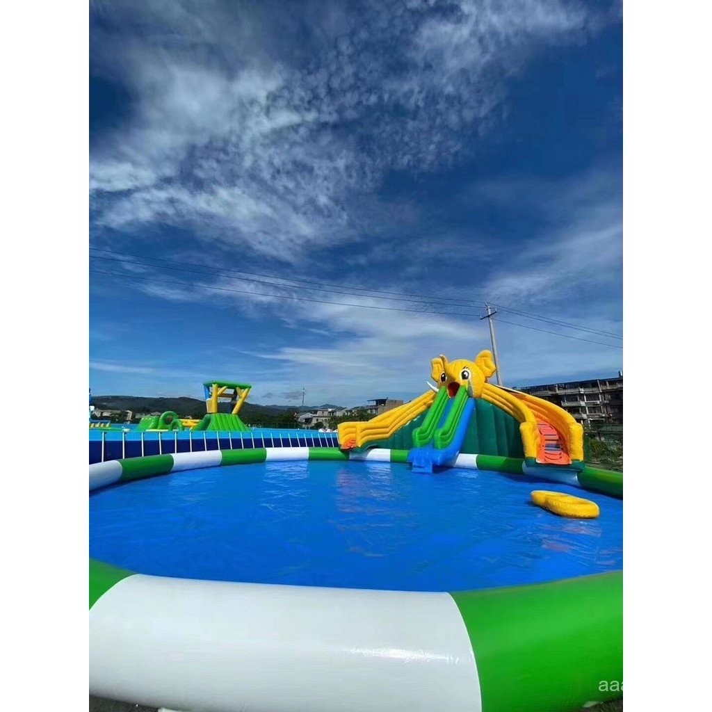 Large Inflatable Pool Slide Combo Outdoor Fish Catching Children's ...