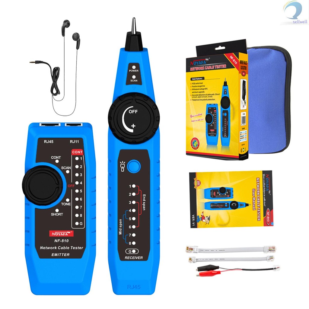 NOYAFA NF-810 Network Cable Tester Kit for RJ11 RJ45 CAT5 CAT6 LAN ...