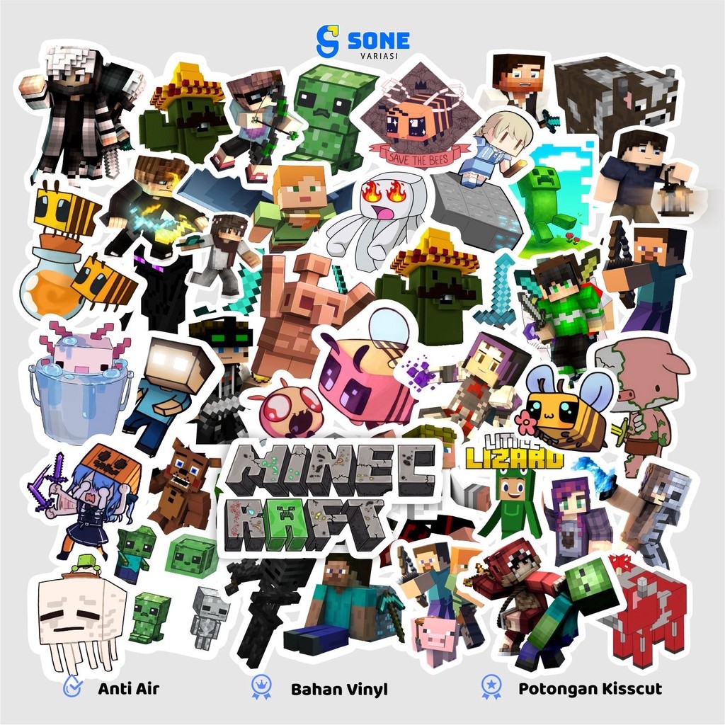 MINECRAFT Aesthetic Sticker Vinyl Material Waterproof Sticker Laptop ...