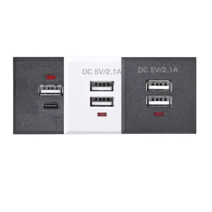 New Double USB Type-C QC Power Panel Socket Embedded USB Desktop ...