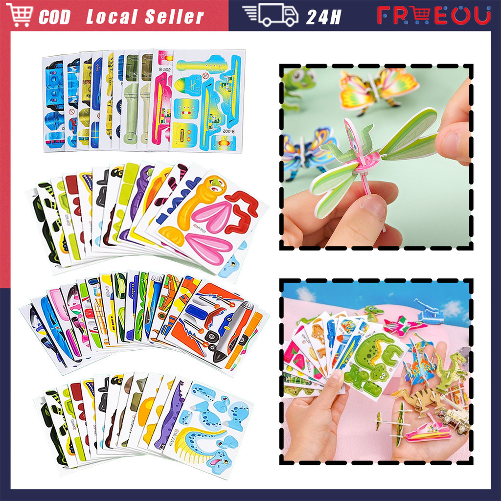 3D Paper Puzzle For Kids Educational Montessori Toys Insect Model Card ...