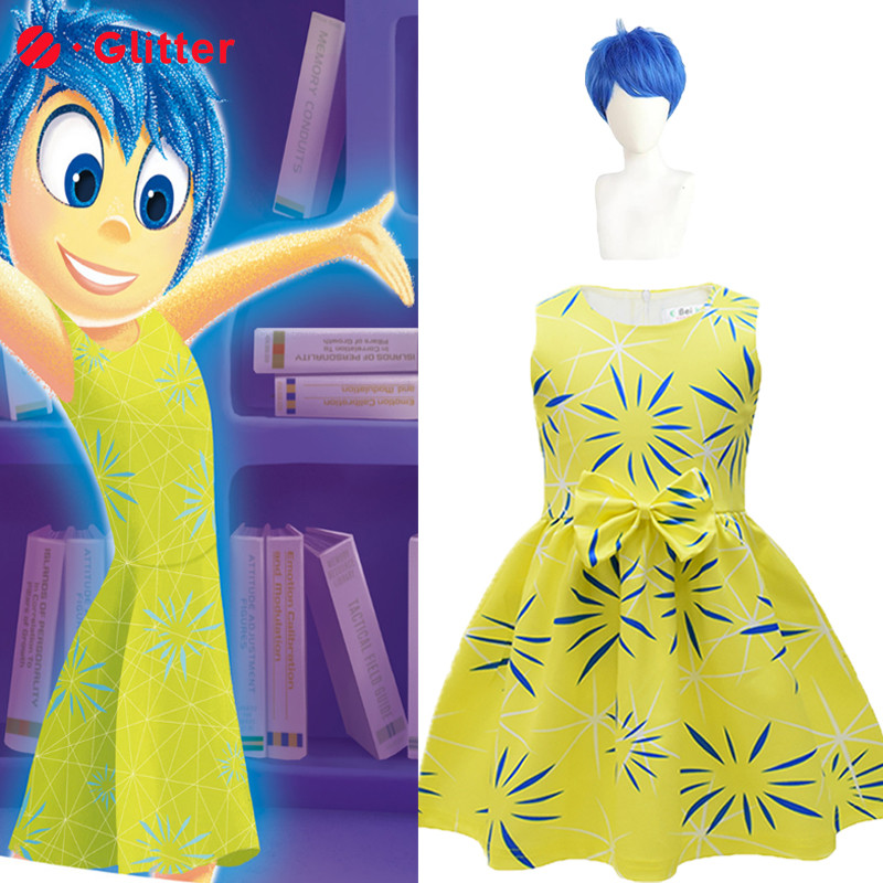 Movie Inside Out 2 Joy Cosplay Costume for Kids Girl Cartoon Character ...