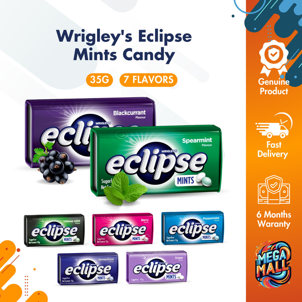 Wrigley's Eclipse Mints Candy 35g Berry Mint Intense Mint Spearmint ...
