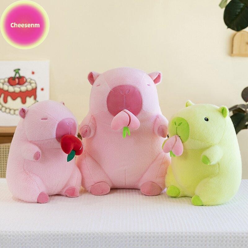 Cheesenm 30cm Eat Fruit Honey Peach Capybara Plush Toy Animal ...