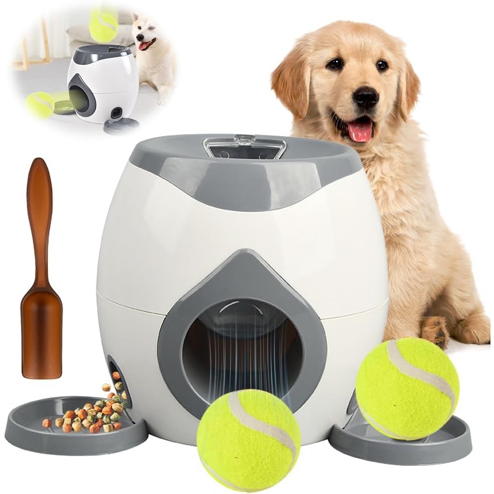 Automatic Dog Ball Launcher, 2025 New Dog Tennis Ball Throwing Machine ...