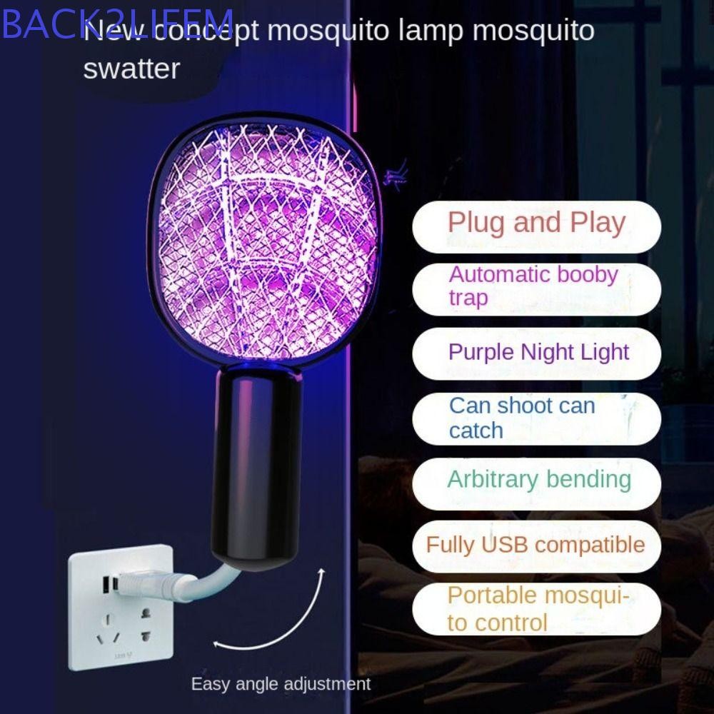 BACK2LIFEM Mosquito Swatter Trap, USB Electric Shock Fly Bug Zapper ...
