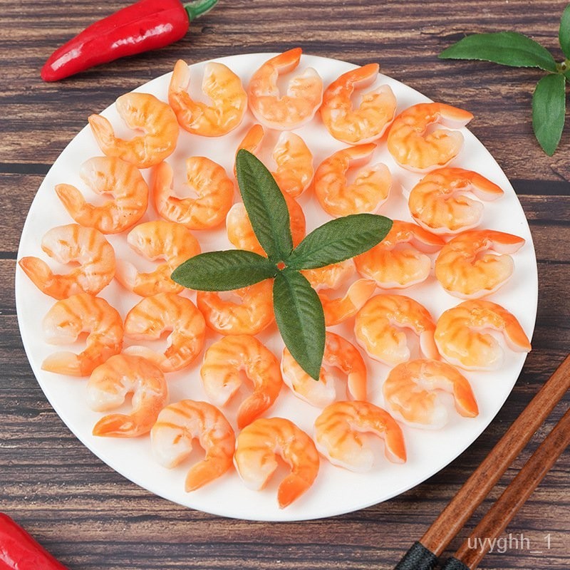 Simulation Shrimp Model Plastic Fake Shrimp Prawn Tail Cooked Crawfish ...