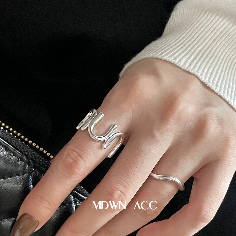 Korea Korea u-Shaped Ring Female Niche Design Simple Line Letter ins ...