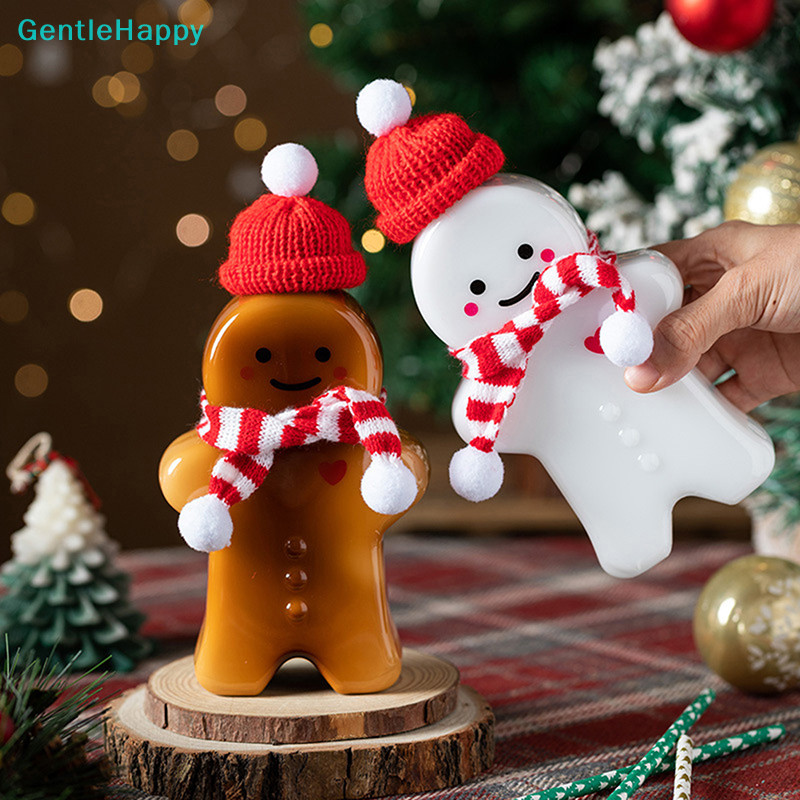 GentleHappy Cute Gingerbread Man Drinking Cup Shaker Drink Bottle Milk ...