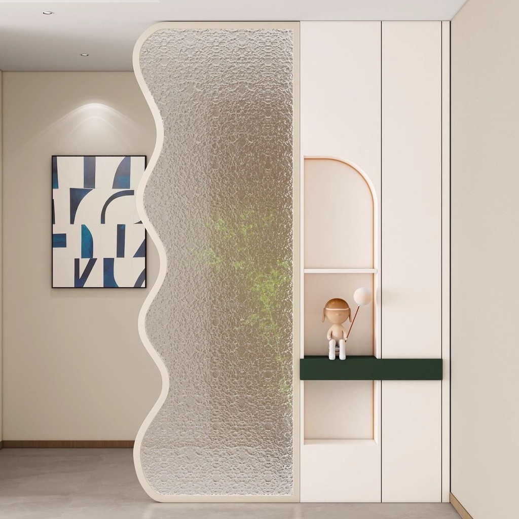 Living Room Cream White Screen Hallway Stainless Steel Changhong Glass ...