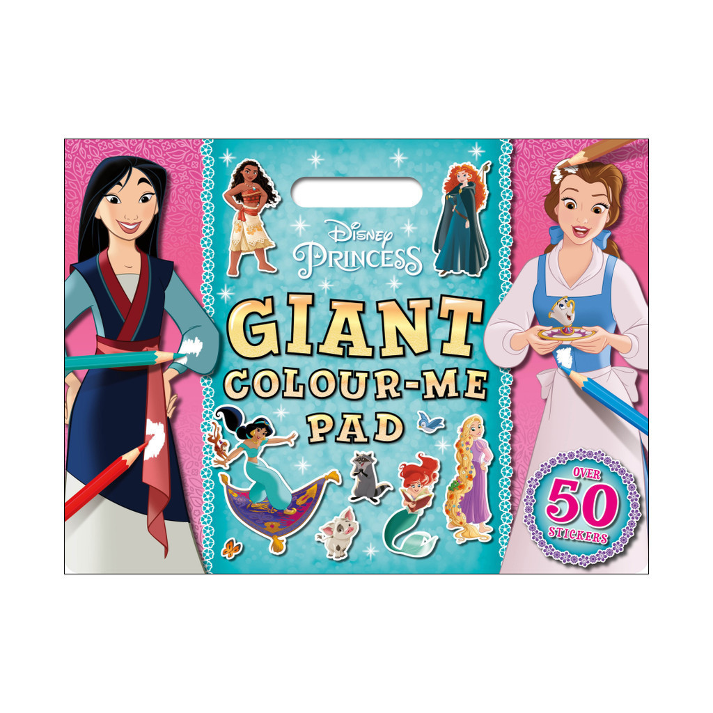 Disney Princess Colour Me Pad Giant Colouring Book With 50+ Stickers ...