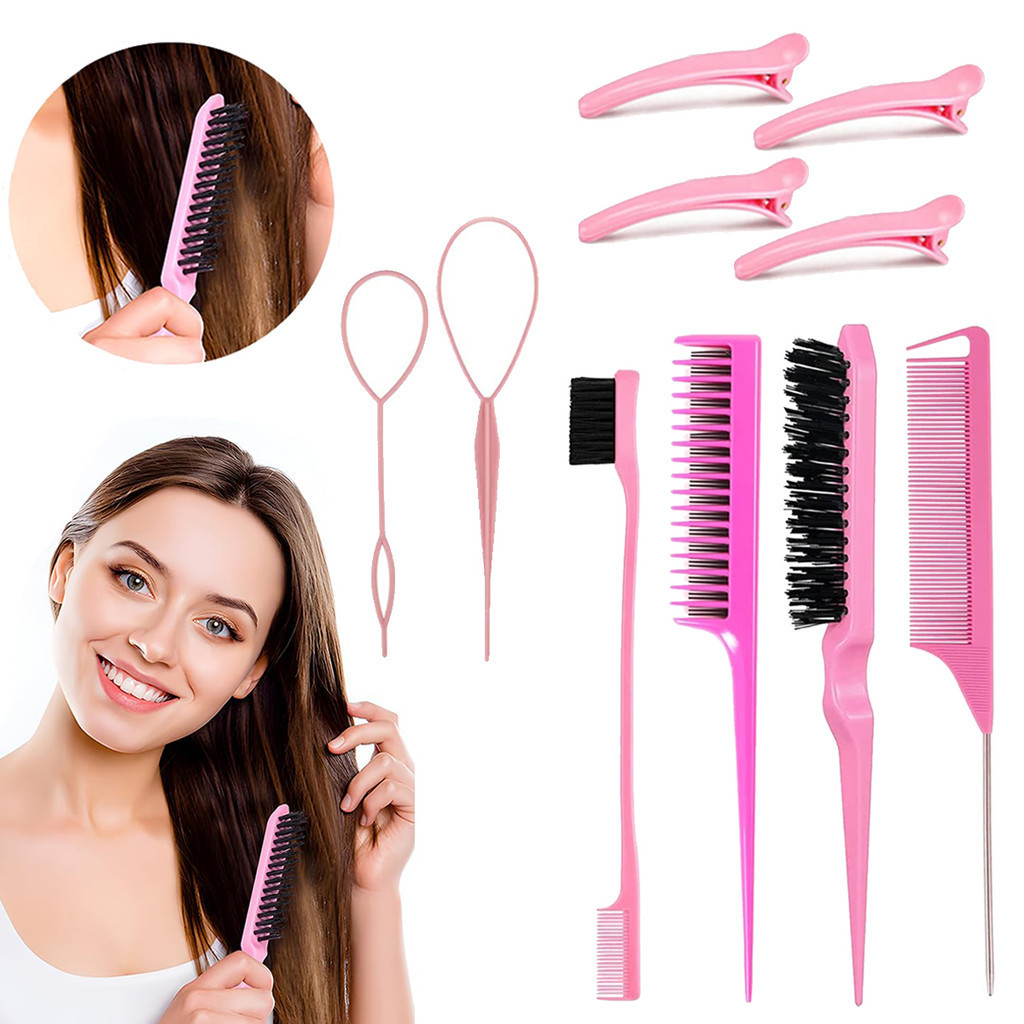 10PCS Hair Brush Set,Hair Styling Comb Including Dual Sided Edge Brush ...