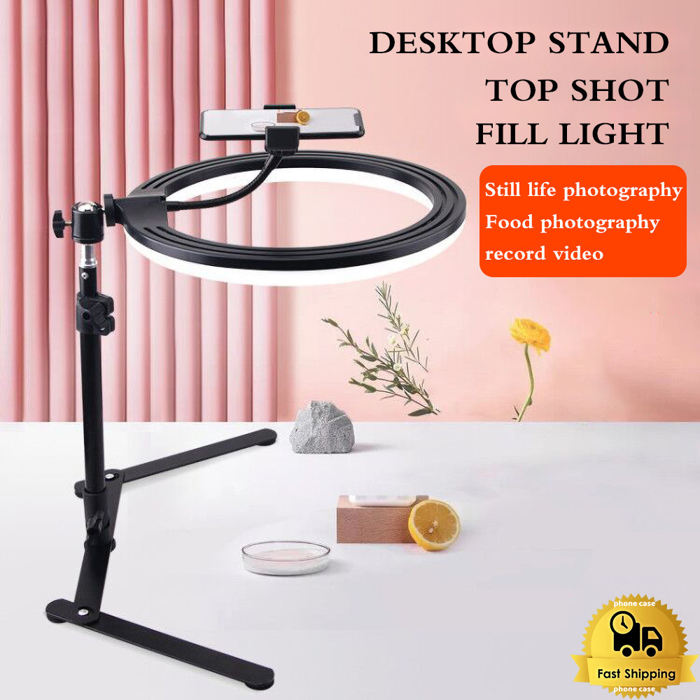 Overhead Tripod With Light Ring Tabletop Photography Stand With Mobile ...