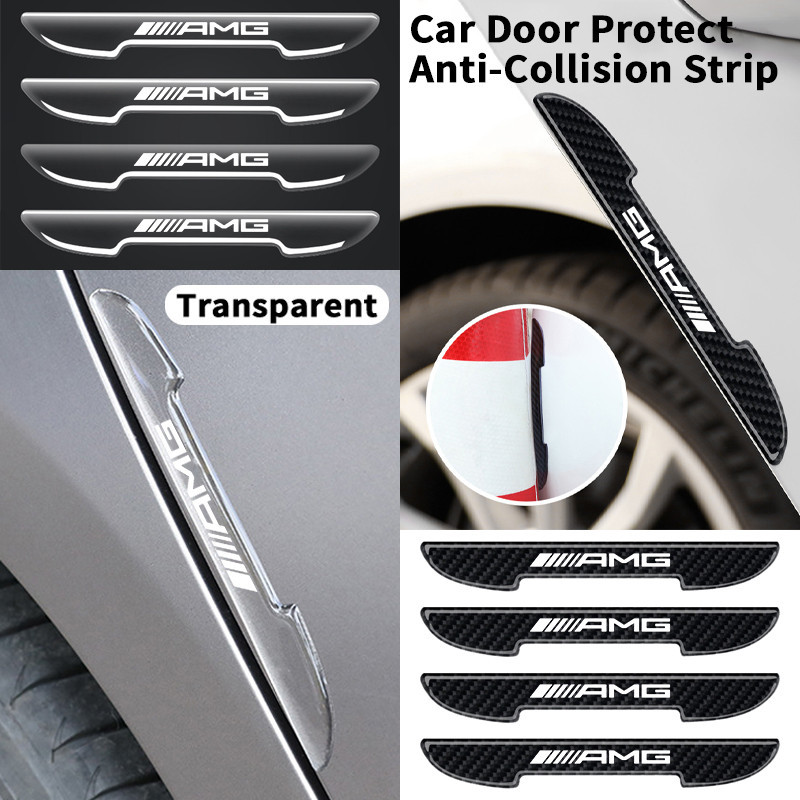 4Pcs Mercedes Benz AMG Car Door Anti-Collision Strip Guards Protector ...
