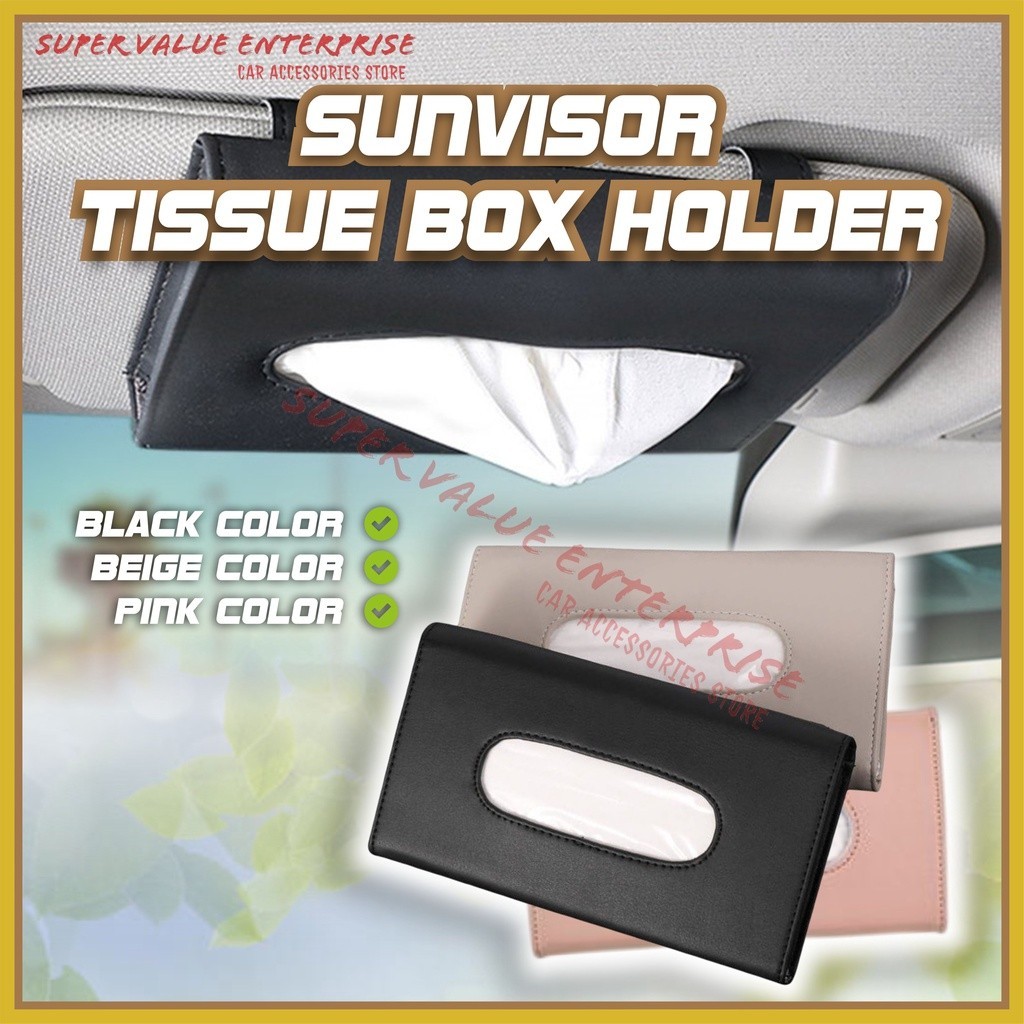 Car Sun Visor Tissue Box Holder With Clip Car Tissue Box Kotak Kertas ...