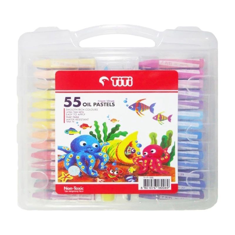 Crayon/Oil pastel TiTi 55 colors (1set) | Shopee Singapore