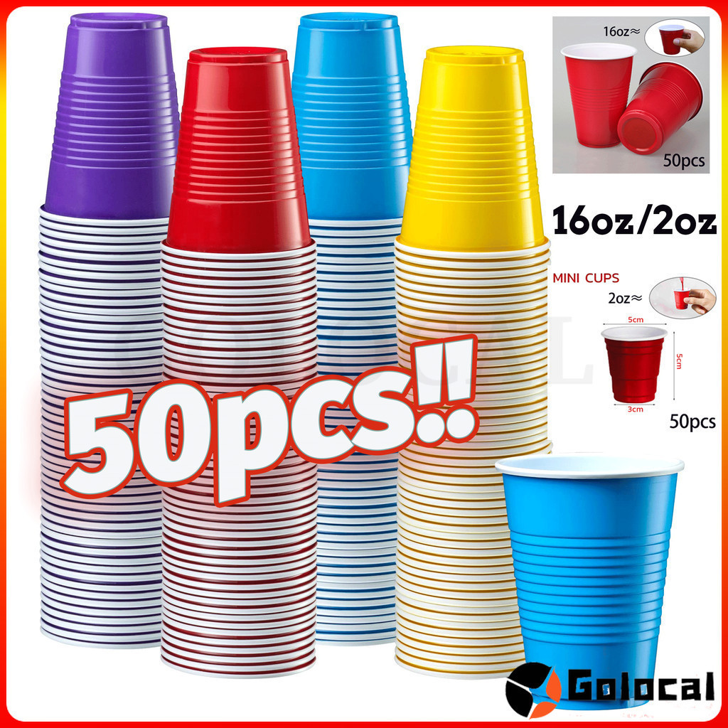 50pcs Disposable Cups Plastic Cup Paper Cup Kirkland Big Red Cups Red ...