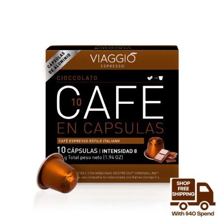 (Expiry 27th october 2024) VIAGGIO CHOCOLATE 10 COFFEE CAPSULES 55g ...