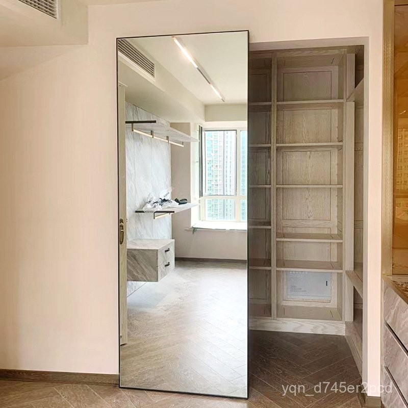 J-H/Trackless Mirror Door Ghost Door Bedroom Solid Wood Sliding Door ...