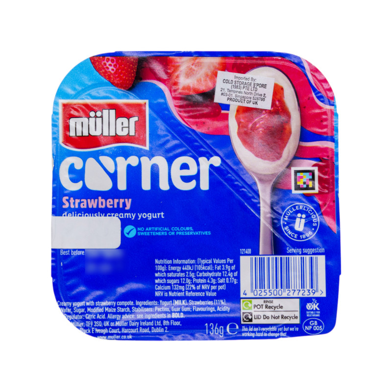 Muller Fruit Corner Strawberry Yogurt 136g | Shopee Singapore