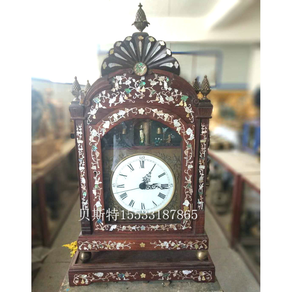 Guangzhong High-end Redwood Guangzhong Shell Inlaid Clock Old-fashioned ...