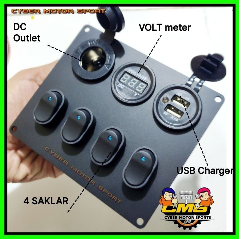 TOMBOL Universal switch 12v 24v car dashboard instrument 4 switches ...