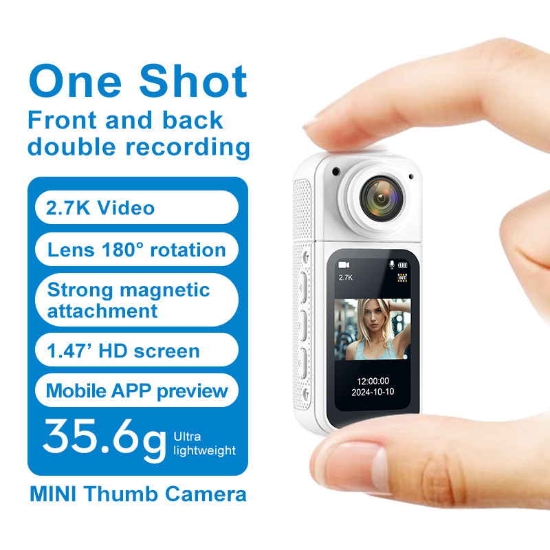 S70 Sports Mini Camera – 2.7K Dual Recording, 180° Rotatable Lens WIFI ...