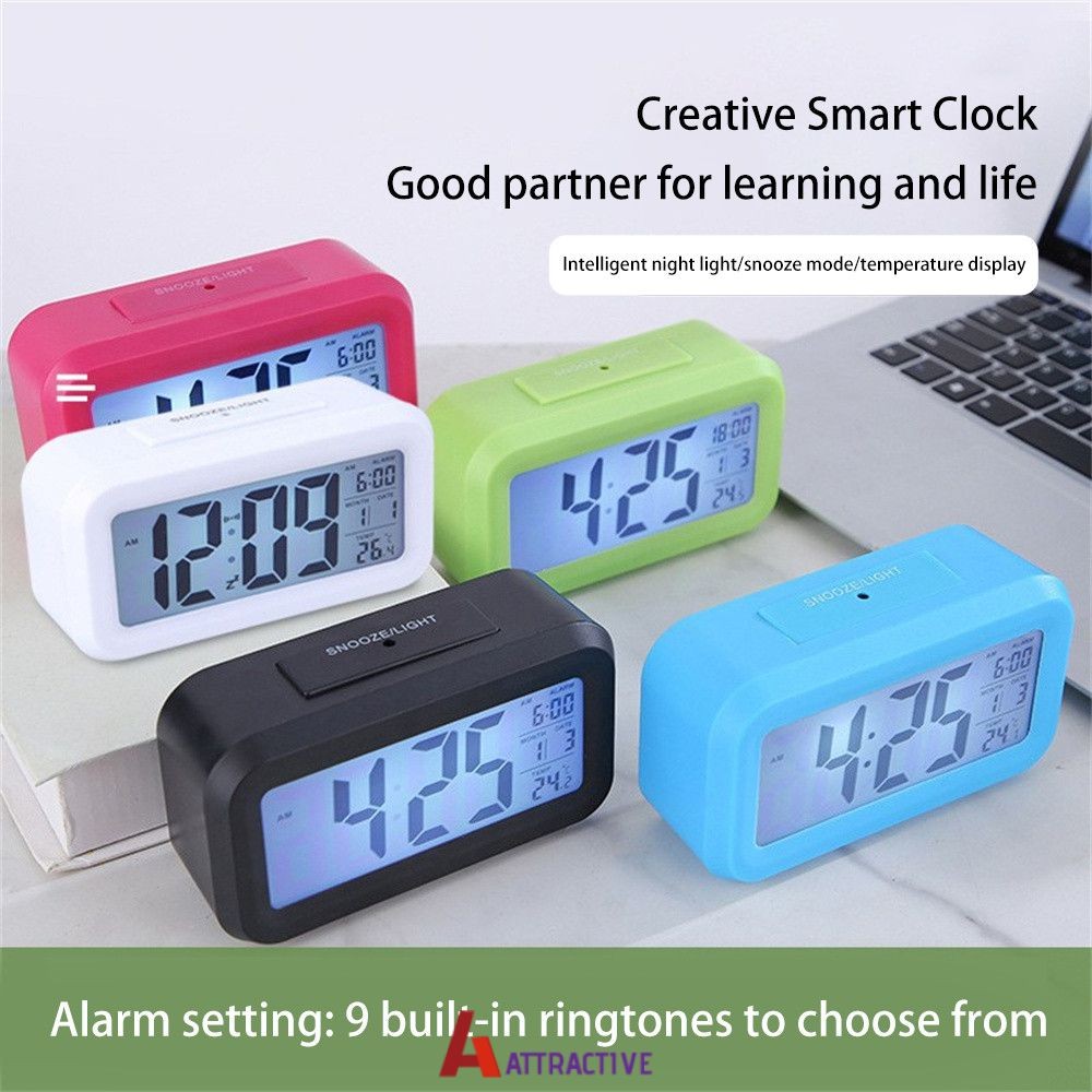 Creative Digital Alarm Clock Digital Display Portable Silent Snooze ...