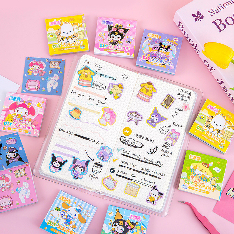20Sheets Sanrio Stickers Book KT Cinnamoroll Kuromi Kids Mini Sticker ...