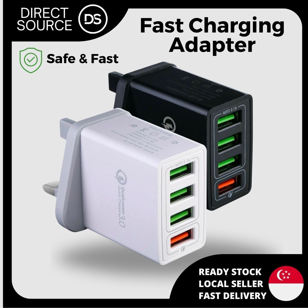SG🛡️ QC 3.0 Quick Fast Charge Adapter 30w UK Plug Mobile Universal ...