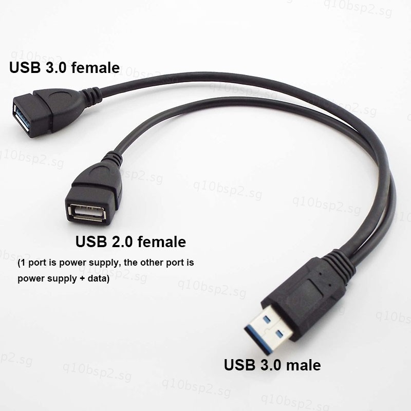 Y Splitter USB 3.0 type A 1 Male To 2 way Dual USB Female Data Charging ...