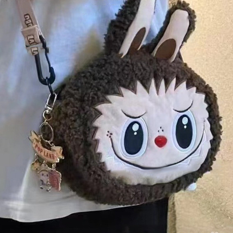 Labubu Stuffed Plush Doll Bag Pendants Keychain Soft Fluffy Labubu Doll ...