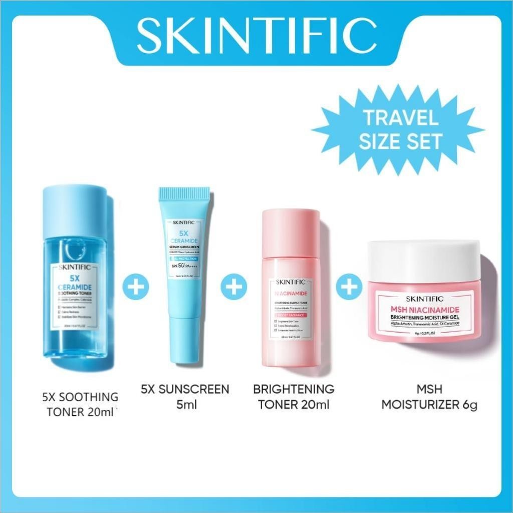 SKINTIFIC - 4pcs Travel Set 5X Ceramide Barrier Kit 5X Ceramide Low pH ...