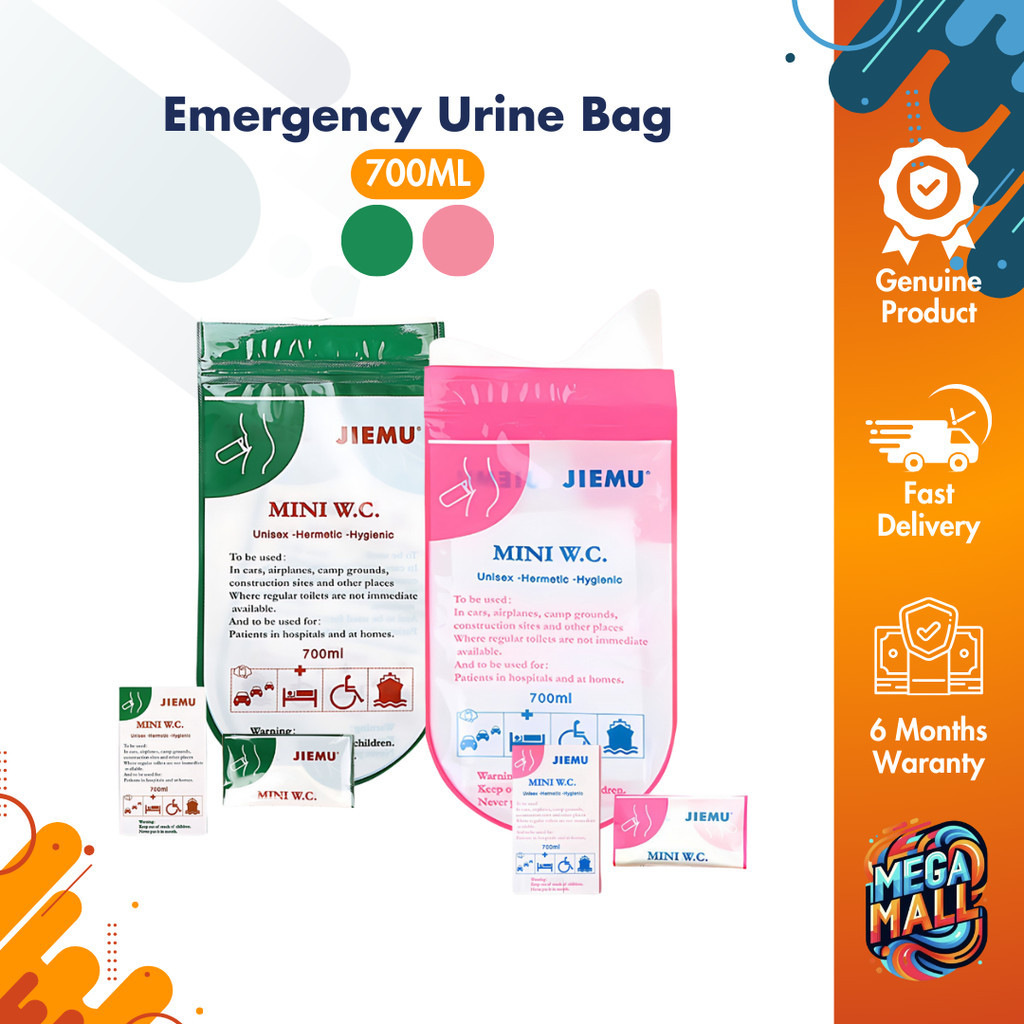 Emergency Urine Bag 700ml - Portable, LeakProof, Disposable, Unisex ...