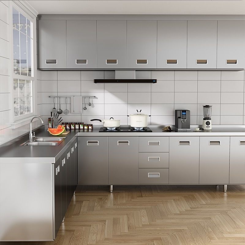 304 Integral Stainless Steel Kitchen Cabinet, Simple Stove, Integrated ...