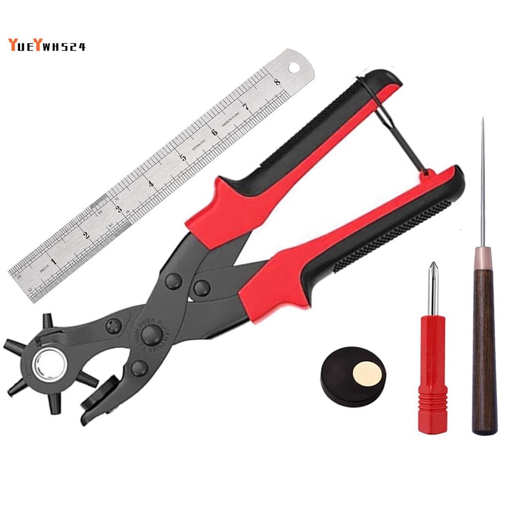 Leather Hole Punch Set, Professional Revolving Punch Plier Kit, Super ...
