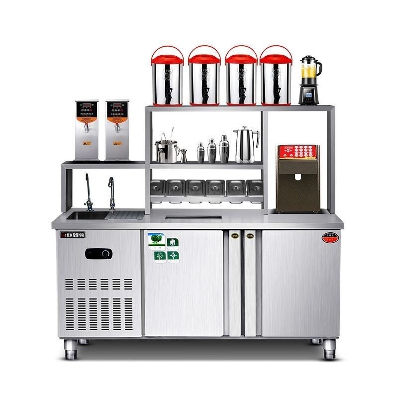 Water Bar Counter Commercial Milk Tea Shop Equipment Full Set Work ...