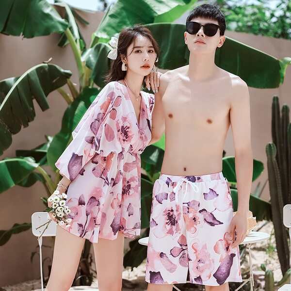 Couple Swimsuit 2025 New Style Couple Style Suit Sexy Seaside Beach ...