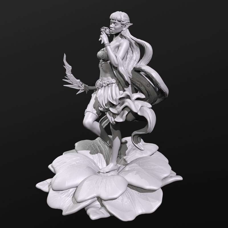 Human Height 50mm 75mm 90mm Mythical Elf Flower Goddess Resin Soldier ...