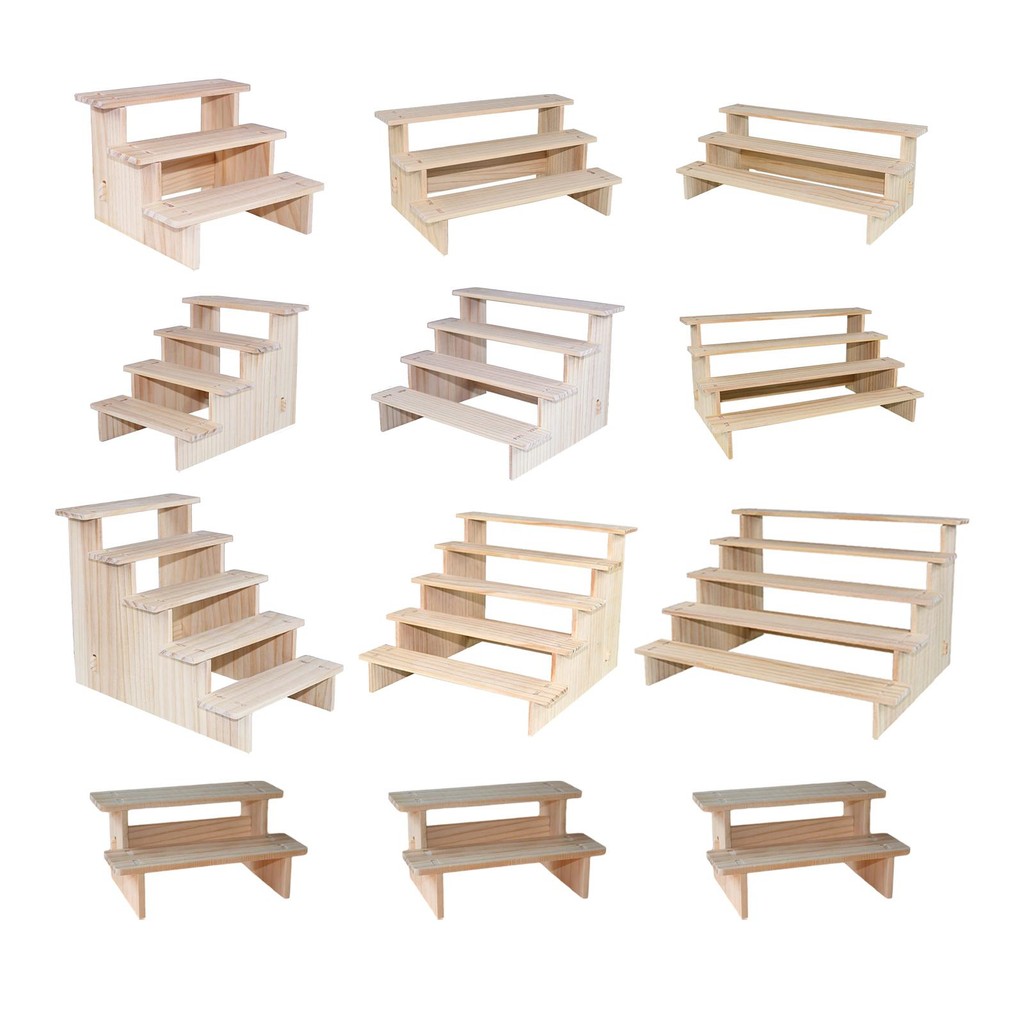 [koolsoo3] Wood Display Riser Showcase Fixtures Multilayer Reveal Frame ...