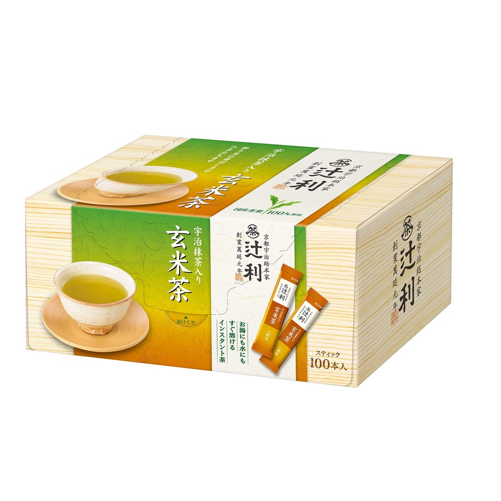【Direct From Japan】Tsujiri Instant Brown Rice Tea with Uji Matcha 100P ...