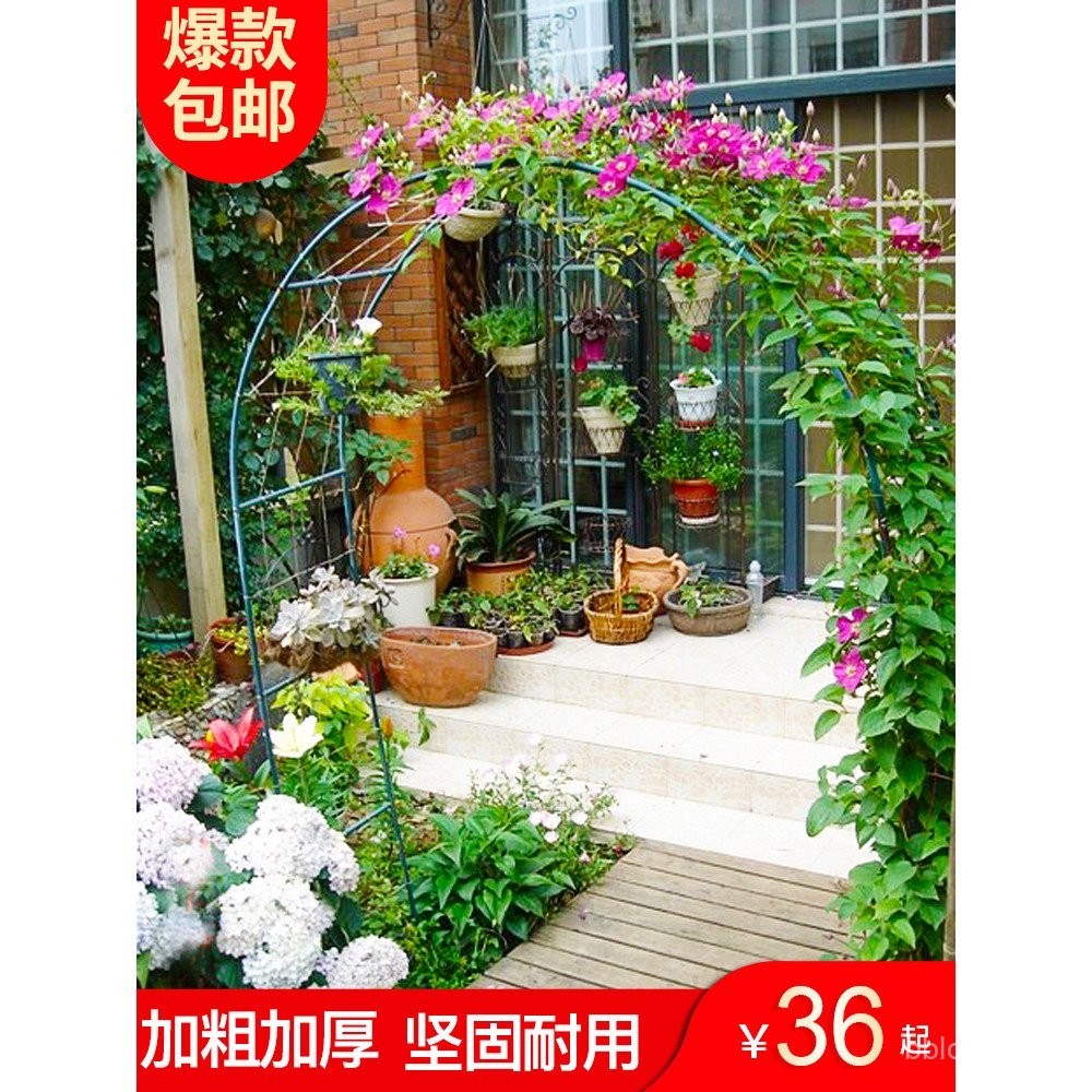 Courtyard Iron Art Grape Trellis Arch Flower Stand Rose Climbing Frame ...
