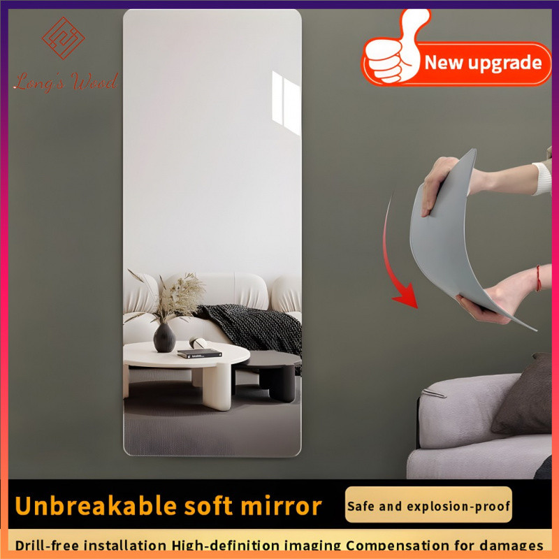 (SG STOCK) Acrylic soft mirror self-adhesive full-length mirror ...