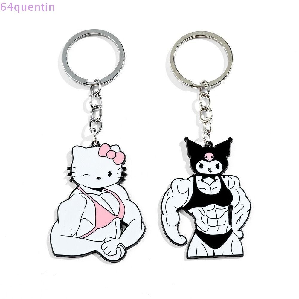 QUENTIN Big Muscle Kitty Keychain, Anime Bodybuilding Muscle Kuromi ...