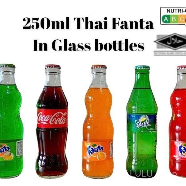 [6/12Bottles x 250ml glass bottles] Halal Thai Party Flavors Drinks in bottle Fanta/ Sprite ...