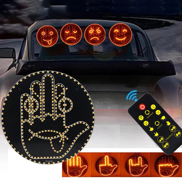 Creative Fun Multi-Modal Gesture Lamp Car Interior Rear Windshield LED ...