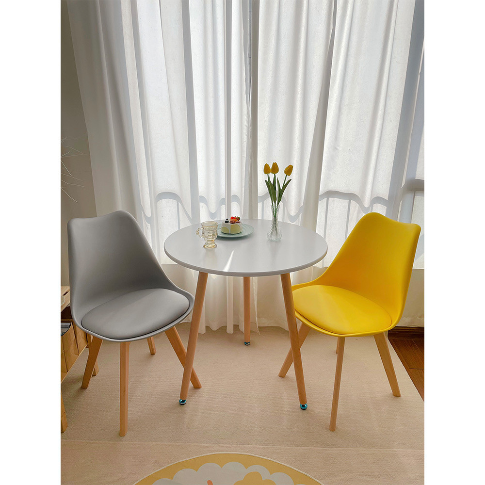 Dining Table Solid Wood Balcony Small round Table Internet Celebrity ...